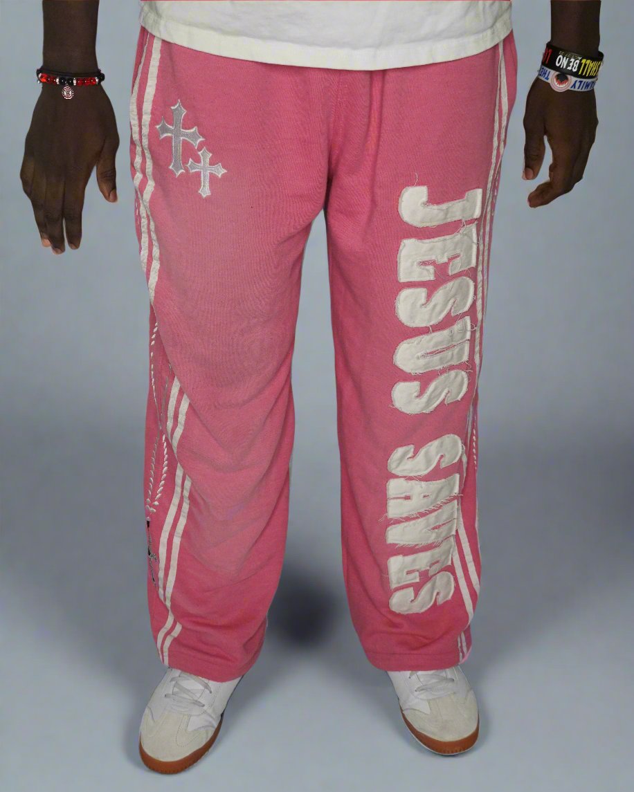 "Luminous Pink" Jesus Saves Sweatpants – Crowned Saints